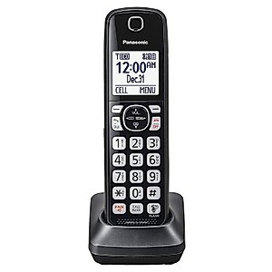 Panasonic Additional Cordless Phone Handset Accessory Compatible with KX-TGF540/570/TG785 Cordless Phone Systems Series - KX-TGFA51B, Black
