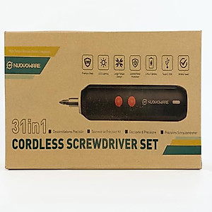 Nuovoware 5V Electric Precision Screwdriver Set, Rechargable Cordless Screwdriver 20 Magnetic Bits, LED Light Sockets Hex Shaft Drill Bits, Portable Repair Tool Set for Furnitures Phone Camera Laptop