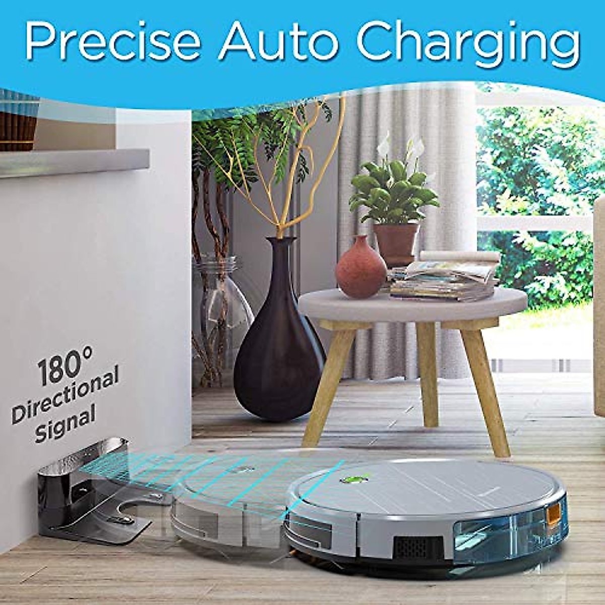 Smart Gyroscope Robot Vacuum Cleaner - Multiroom Navigation Mobile App Control and Alexa Compatible - Auto Charge Dock, 3 Step Air Filter - Cleans Hardwood and Carpet Floor - Pure Clean PUCRC660