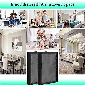 KF250 Filter Replacement,Compatible with Kenmore KF250 1200e Series Air Purifier PM2010, 3-IN-1 H13 True HEPA Replacement Filter,Part No. KF250,2-Pack