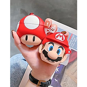 Cartoon Case Compatible with Apple AirPods Pro Anime, Fun Cute Kawaii Protective Case Anti-Fall Headphone Case for Airpod Pro Case Cover (AirPods Pro, Mushroom)