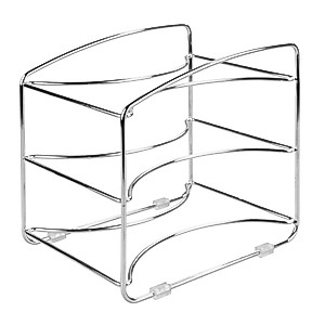 iDesign Classico Kitchen Organizer Rack for Aluminum Foil, Sandwich Bags, Plastic Wrap - 3 Shelves, Chrome