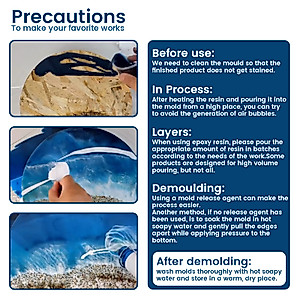 Large Resin Tray Molds, MYKASEN 19 Inch Round Epoxy Resin Table Mold with 3Pcs Table Legs, Thick Silicone Tray Molds for Charcuterie Board River Table Resin Casting DIY Art Home Decor