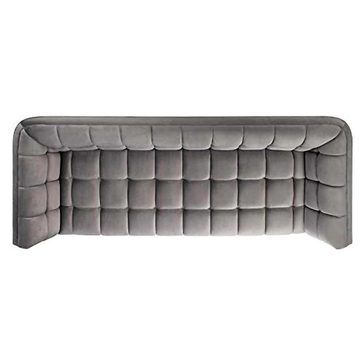 Safavieh Couture Home Onyx Modern Dark Blue Velvet and Walnut Tufted Sofa