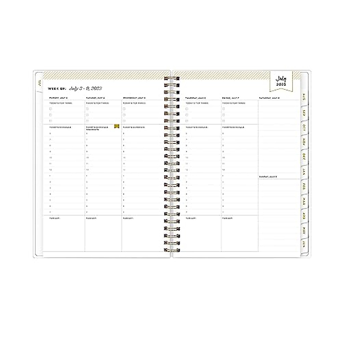 2023-2024 Day Designer Pebble Path Frosted Polypropylene Weekly/Monthly Academic Planning Calendar with Notes, 5-7/8" x 8-5/8", Black, July 2023 to June 2024, 142502