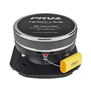 PRV AUDIO 4 Inch Titanium Bullet Tweeter Pair TW700Ti-4 Slim Profile, 200 Watts Program Power, 4 Ohm, 100 Watts RMS, 1.5 in Voice Coil Super Tweeter Pro Car Audio (Pair)