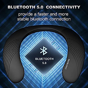 ENUOSUMA Neckband Bluetooth Speaker, Wireless Wearable Speaker IPX5 Waterproof, True 3D Stereo Sound Around The Neck Speaker, 12H Long Playtime, Portable for Home&Outdoors, BS07, Black