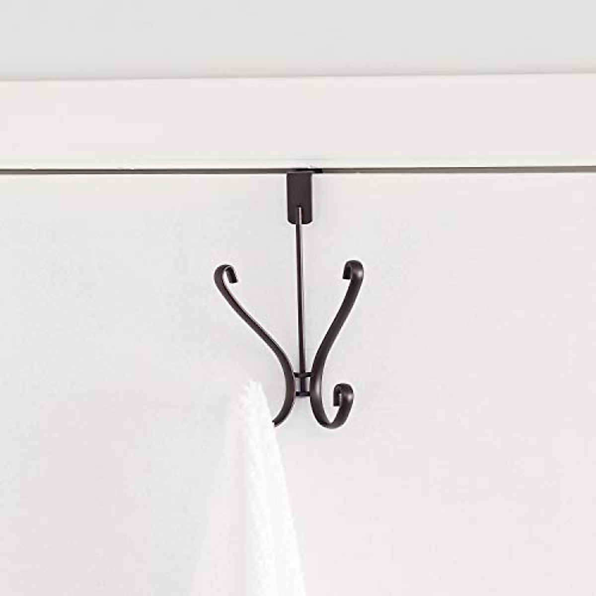 Home Basics Over The Door Double Hook (Bronze)