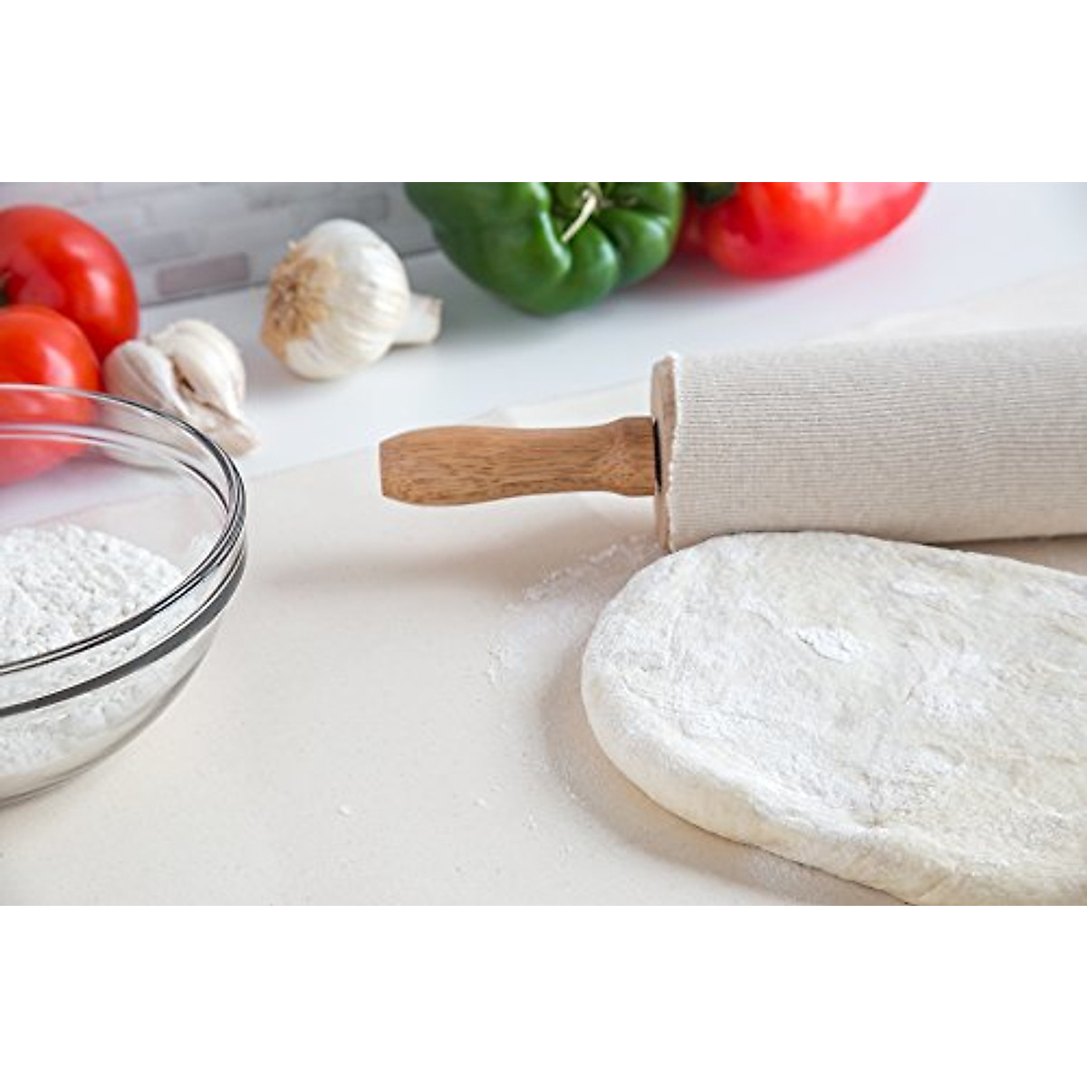 Fox Run Pastry Cloth with Rolling Pin Cover, Cotton