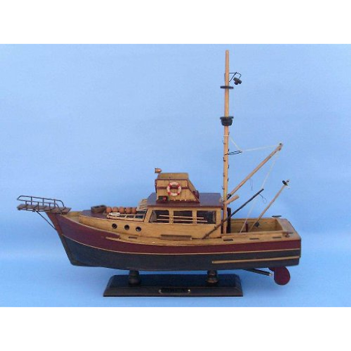 Hampton Nautical "Jaws" Orca Model Fishing Boat - Fully Assembled (Not a Kit) , brown