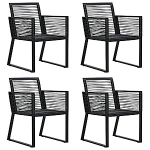qiangxing 5 Piece Patio Dining Set Patio Table and Chairs Set Outdoor Patio Dining Set Outdoor Patio Furniture Patio Set Black PVC Rattan 3156544