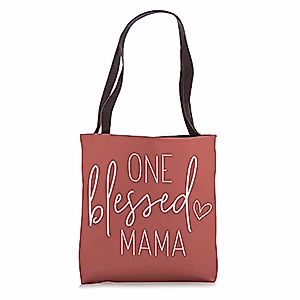 One Blessed Mama - Cute Quote Sayings for Mom Goji Berry Red Tote Bag