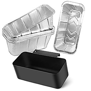 Grease Cup Catcher Pan Compatible with 28" 36" Blackstone Griddle, Grill Collection Drip Pan with 10pcs Disposable Foil Pan Grease Cup Liners Griddle Accessories