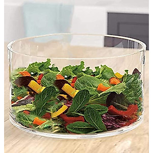 Large Glass Salad Bowl - Microwave & Dishwasher Safe - Centerpiece Serving Bowl - Mixing and Serving Dish - Clear Borosilicate Glass Fruit Bowl and Trifle Bowl, 100oz.