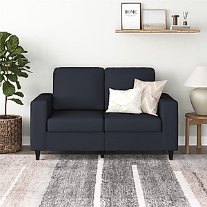 REALROOMS Coral Loveseat 2 Seater Upholstered Sofa, Green Velvet