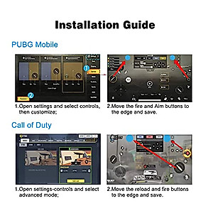 Mobile Gaming Trigger, Physically Mapped Automatic Continuous Click Game Trigger, PUBG Mobile Controller, RGB Light Alloy Button Zero Latency, for PUBG/Fortnite/COD/NEW STATE Mobile Game