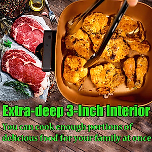 Extra Deep Electric Skillet Nonstick - Serves 3 to 5 People (6Qt.)