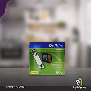 ReliOn Prime Blood Glucose Test Strips, 100 Ct Bundle with Exclusive Living Well with Diabetes: Your Health, Your Priority - Better Light&Spring Guide (2 Items)