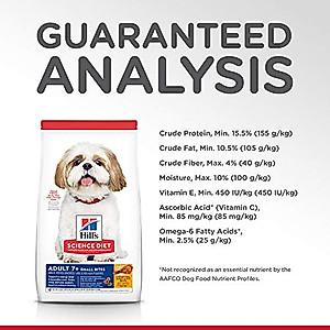 Hill's Science Diet Dry Dog Food, Adult 7+ for Senior Dogs, Small Bites, Chicken Meal, Barley & Brown Rice Recipe, 33 lb. Bag