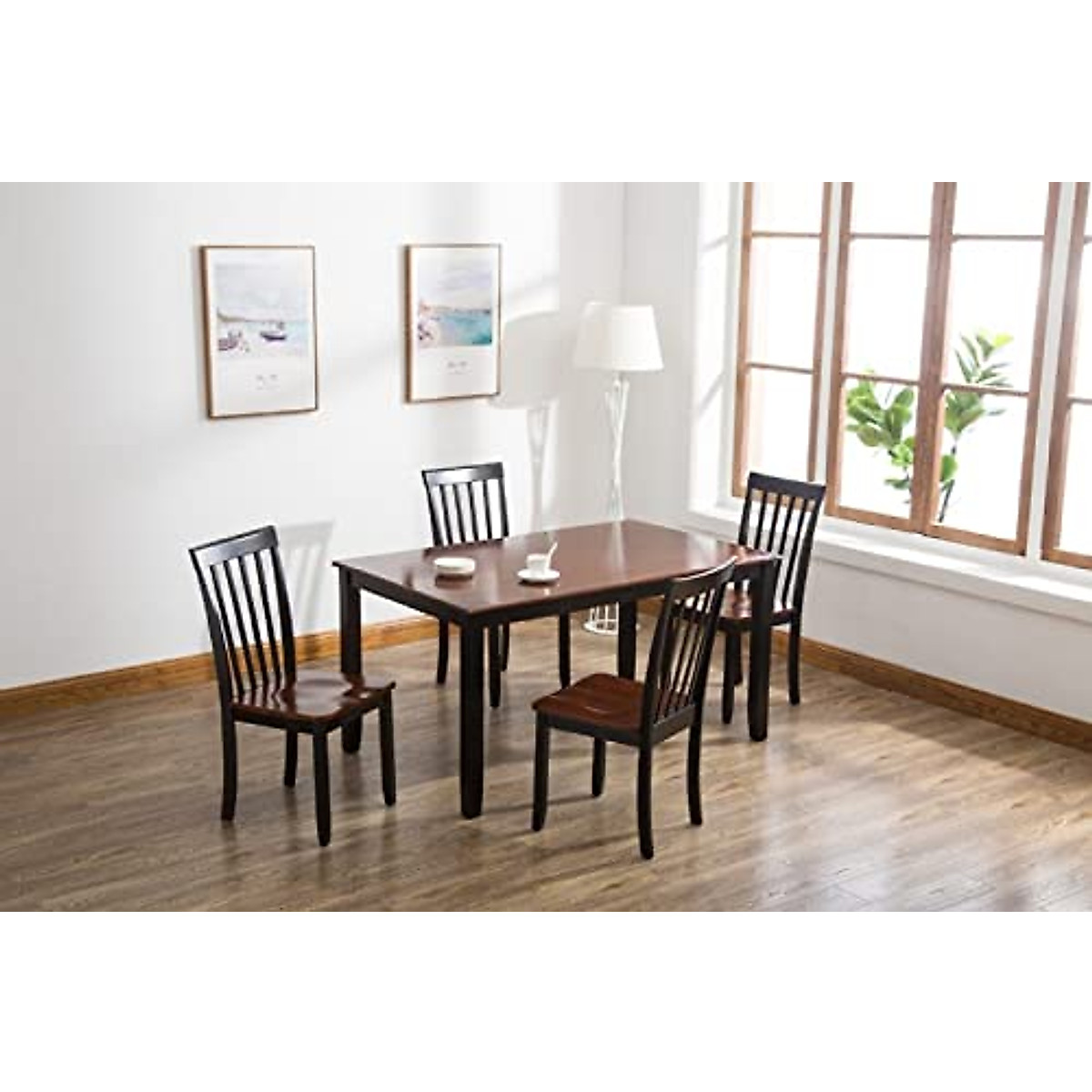 Boraam Bloomington Dining Chair, Black/Cherry, Set of 2