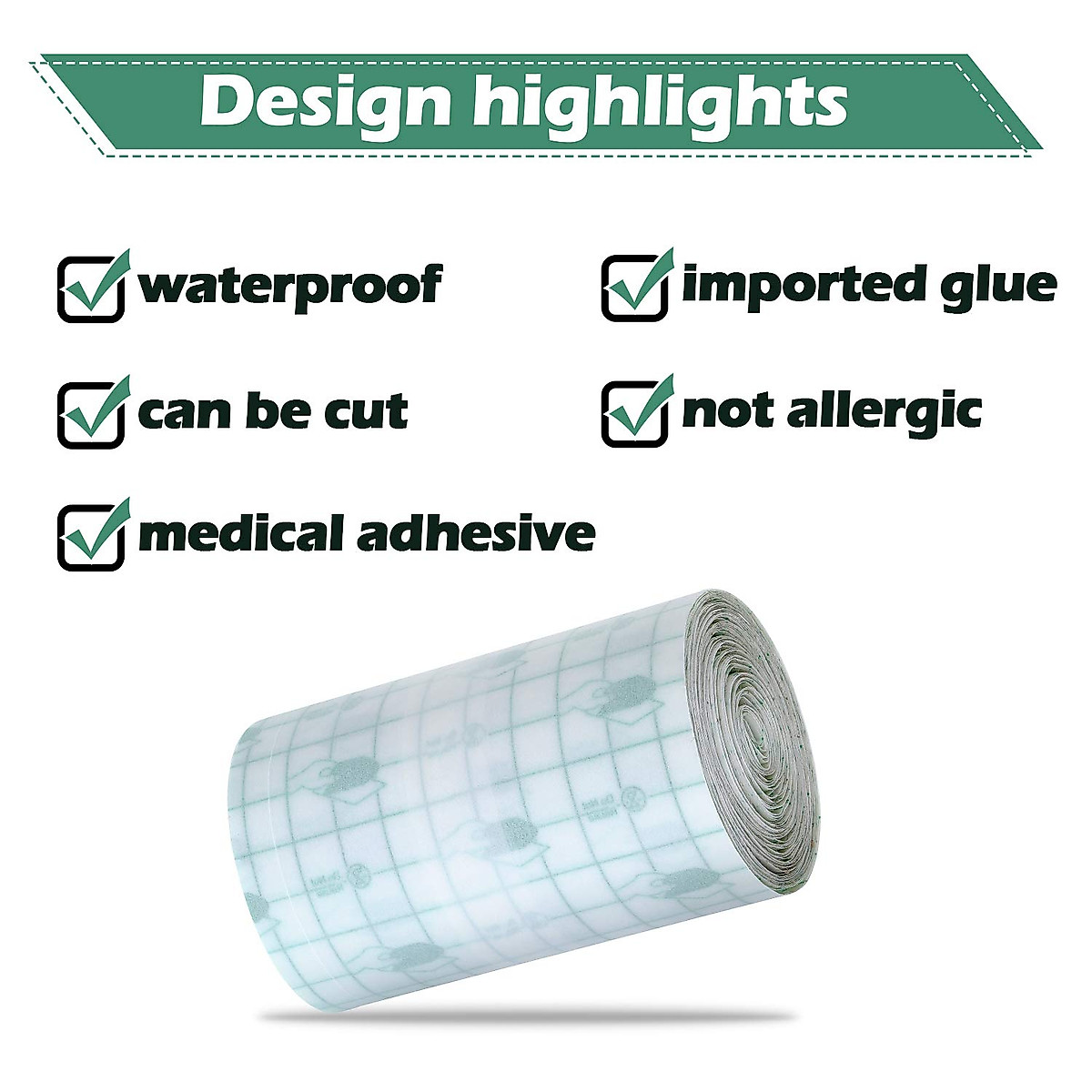 Waterproof Adhesive Bandage Transparent Stretch Adhesive Bandage Roll Clear Adhesive Bandages Dressing Roll (4 Inches x 10.94 Yards)