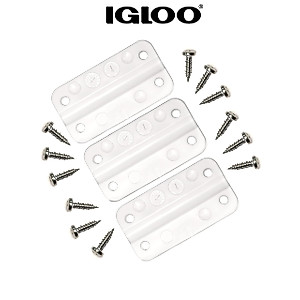 Igloo Cooler Plastic Hinges for Ice Chests (Set of 3), White, Standard Size, Contain UV Inhibitors