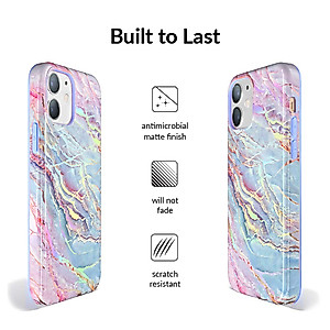 Velvet Caviar Compatible with iPhone 11 Case Marble for Women & Girls - Cute Protective Phone Cases (Pink Iridescent Holographic Blue)