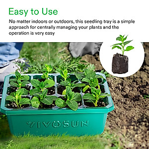 VIVOSUN 6-Pack Seed Starter Trays, 72-Cell Seed Starter Kit with Humidity Dome, and 6-Pack Seed Starter Trays with 10"x20.75" Seedling Heat Mat, Self-Adjusting Dual Digital Display Temperature Control