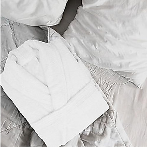 STF Linen Shawl collar Bathrobe Unisex Pack of One Pc, Cotton Robes, Terry Cloth Robes, Towel Bathrobe, Lightweight, Spa Robes