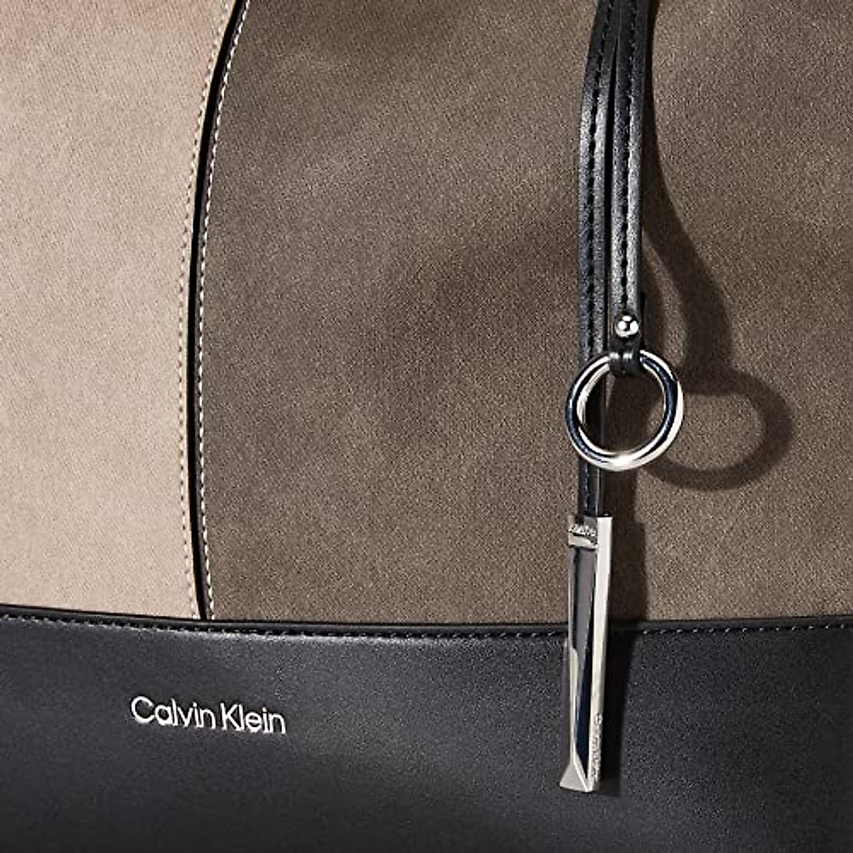 Calvin Klein Gabrianna Novelty North/South Key Item Tote, Grey Combo