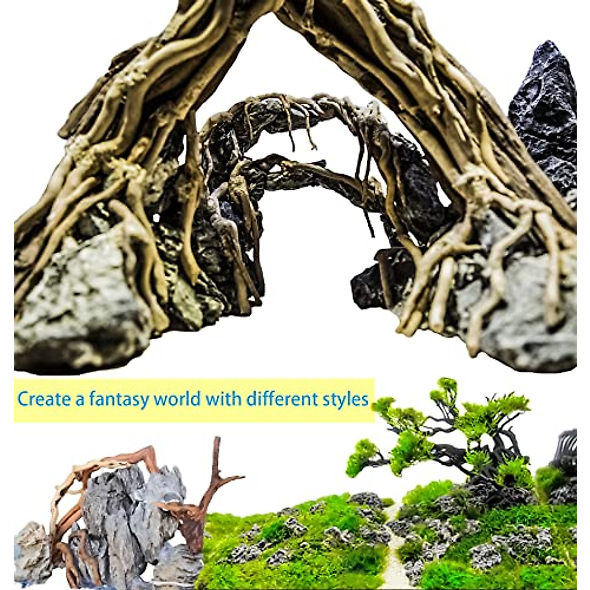 Vmiapxo 8 Pack Natural Driftwood for Aquarium, Aquarium Decor Spider Wood Freshwater Fish Tank Reptile Driftwood Branch (4"- 6")