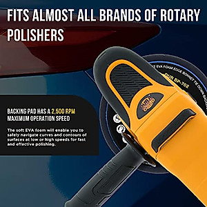 Dura-Gold Pro Series 7" Flexible Edge EVA Foam Edge Polishing Buffing Backing Pad for Tie-Down Bonnet Pads, Sheepskin Wool - Rotary Polisher Buffer Backup Pad - Automotive Car Detailing