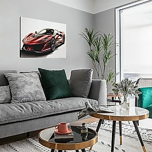 Car Poster Ferrari F40 Supercar Posters Racing Car Canvas Wall Art For Boy's Bedroom SuperCar Wall Decor Frame-style 30x20inch(75x50cm)