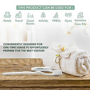 Diversified Hospitality Bulk Disposable Hotel Toothbrush with Toothpaste Dental Kit | Individually Wrapped for Hotels & Vacation Rentals | Case of 50