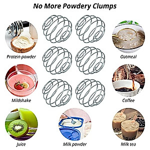 6 PCS Shaker Balls Milkshake Protein Whisk Ball Stainless Steel Wire Mixers for Shaker Cup Bottle (2 In)