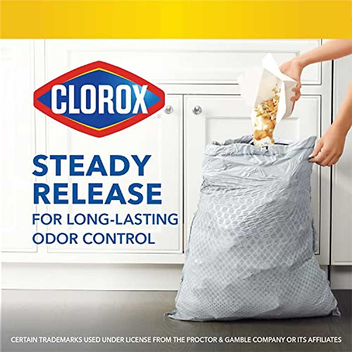 Glad ForceFlexPlus with Clorox Tall Trash Bags, 13 Gal, Lemon Fresh Bleach, 34 Ct, Pack May Vary