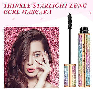 4D Silk Fiber Lash Mascara, Natural Waterproof Smudge-proof Mascara, Natural Thickening Lengthening Mascara No Clumping, No Smudging Lasting All Day & Easy to Remove