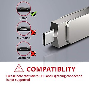 MOSDART 64GB Fast USB C Flash Drive 2 in 1 OTG USB C to USB A 3.1 Dual Thumb Drive Metal Memory Stick for USB-C Android Phones, iPhone 15, MacBook, iPad, Computers and More, Silver