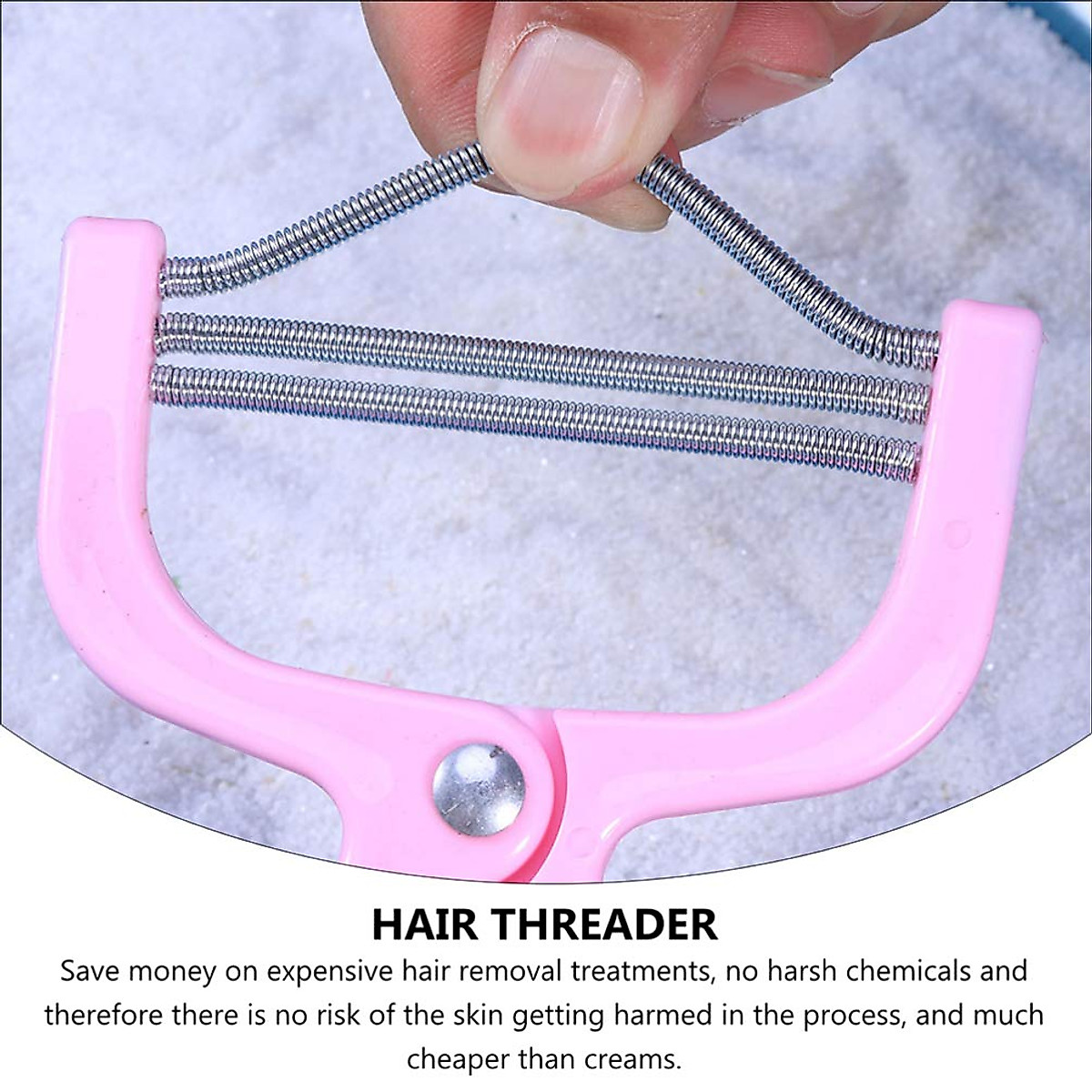 Healifty Manual Chin Hair Shaver 2Pcs Portable Facial Hair Removal Threading Epilator Manual Beauty Hair Remover for Women (Pink) Face Hair Threader