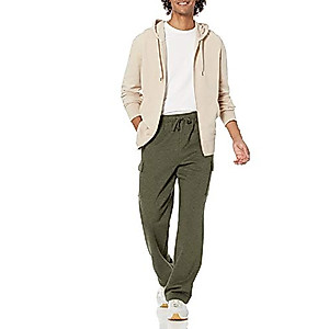 Amazon Essentials Men's Lightweight French Terry Full-Zip Hoodie, Oatmeal Heather, Large