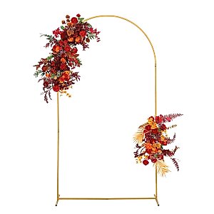 6.6Ft Metal Arch Backdrop Stand, Gold Wedding Balloon Arched Backdrop Stand for Wedding Ceremony Birthday,Party,Friends Gathering,Christmas,Garden Decoration