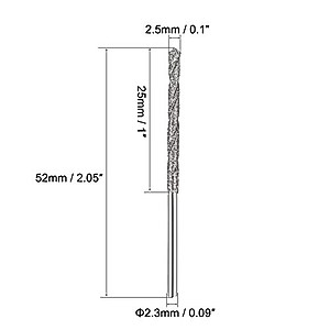 uxcell 2.5mm Diamond Twist Drill Bits High Speed Steel for Glass Sea Shells Stone Tiles 5 Pcs