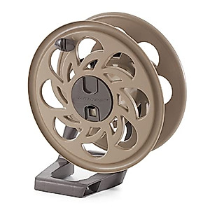 Suncast CPLSTA125B 125-Foot Sidetracker Garden Guide Side Tracker 125 ft. Brown Wall Mounted Hideaway Hose Reel, No Size, Taupe