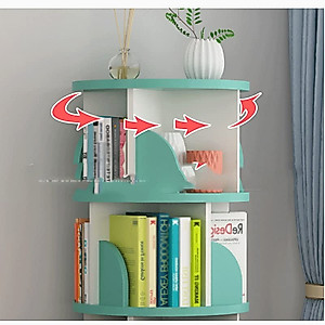GELTDN Rotating Bookshelf 360 Degree Bookcase Home Floor Shelf Simple Multi-Layer Home Student Picture Book Shelf ( Color : E , Size : 12646cm )
