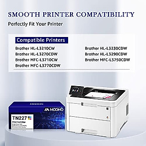 Mooho Compatible Toner Cartridge Replacement for Brother TN227 TN-227 TN227BK TN223 TN223BK/C/M/Y for MFC-L3770CDW HL-L3270CDW HL-L3290CDW MFC-L3710CW Toner Printer (TN-227BK/C/M/Y High Yield 4 Pack)