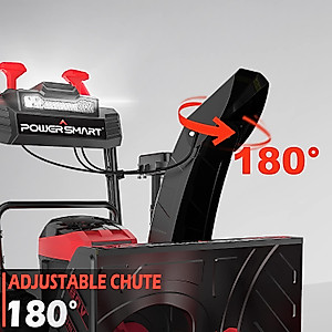 PowerSmart 24-Inch Self-Propelled Cordless Snow Blower Included Battery and Charger, 80-Volt, 2-Stage Snow Thrower with Steel Auger