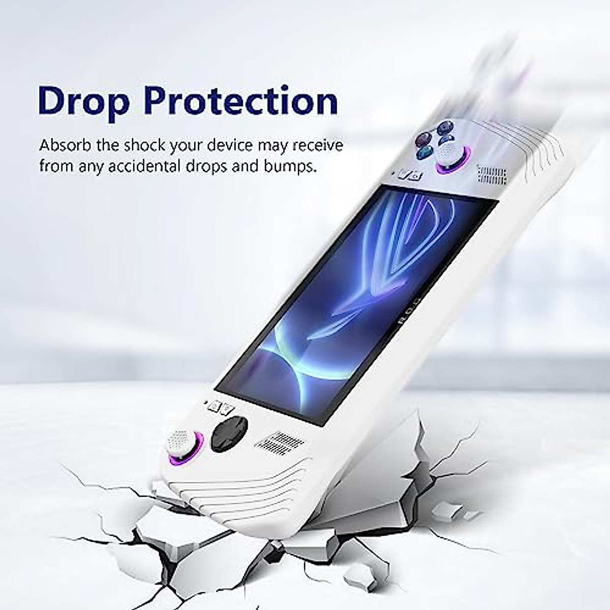 BoxWave Case Compatible with ASUS ROG Ally Z1 Extreme - FlexiSkin, Silicone Cover Soft Low Profile 360 Protection for ASUS ROG Ally Z1 Extreme, ASUS ROG Ally Z1 Extreme, Ally Z1 - Winter White