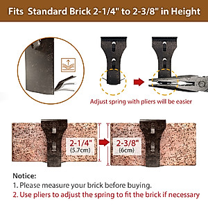 Brick Hook Clips (4 Pack) for Hanging Outdoors, Brick Hangers Fits Standard Size Brick 2-1/4" to 2-3/8" in Height, Heavy Duty Brick Wall Clips Siding Hooks for Hanging No Drill and Nails