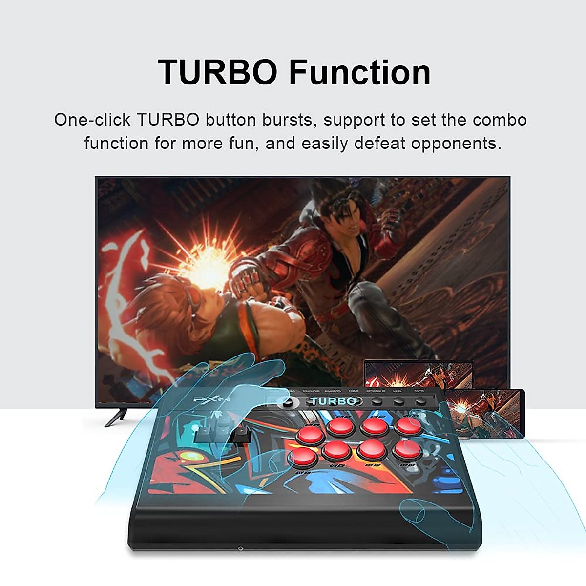 PXN X8 Arcade Fight Stick Joystick PC Street Fighter Keyboard Style Arcade Game Fighting Joystick USB Port Arcade Stick for PS3/ PS4/ Xbox One/Xbox Series X/S/Switch/Window PC (Black)