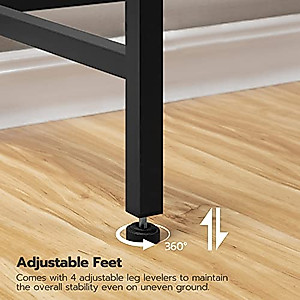 HOOBRO Console Table, 47.2" Narrow Entryway Table, Industrial Sofa Table with Shelf, Entrance Table for Living Room, Hallway, Foyer, Corridor, Office, Wood Look Accent, Rustic Brown and Black BF20XG01